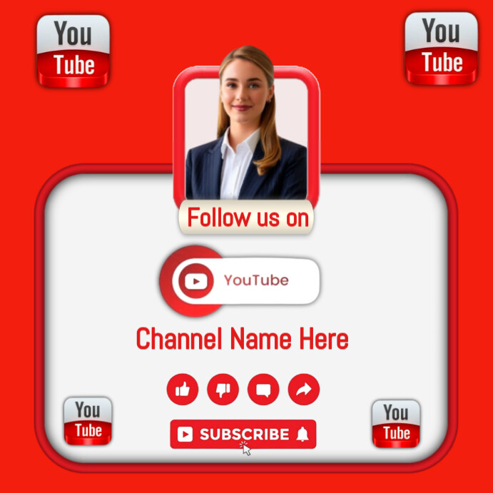 Copy of Red Maximalist Youtube Channel Subscription Advert | PosterMyWall