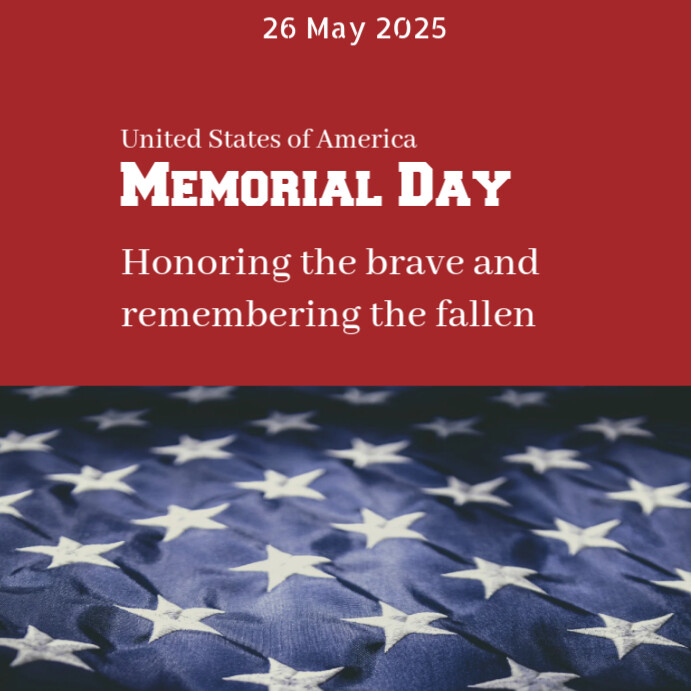 Red Memorial Day Instagram Post Template | PosterMyWall