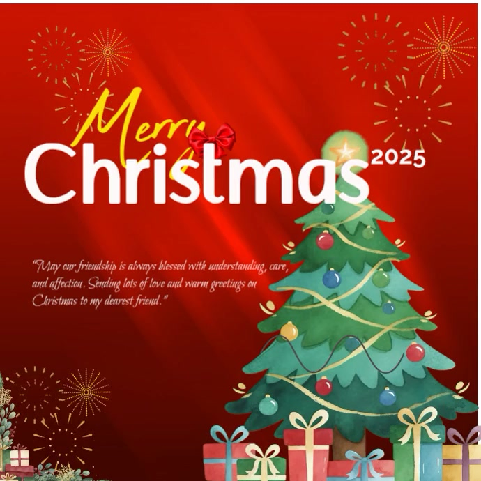 Red Merry Christmas 2025 Pos Instagram Template | PosterMyWall