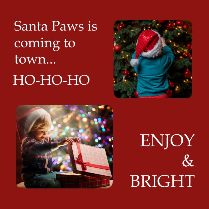 Red Merry Christmas Instagram Post Card Template | PosterMyWall