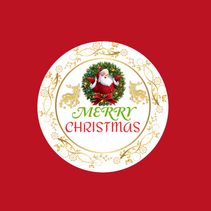 Red Merry Christmas Logo Logo Template | PosterMyWall
