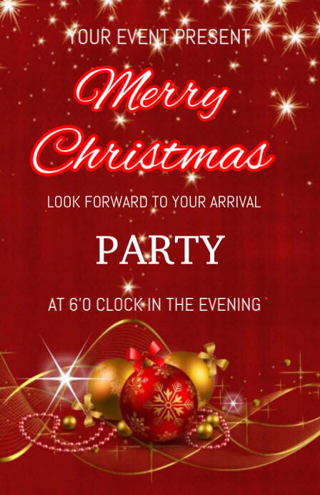 Red Merry Christmas Tabloid Template | PosterMyWall