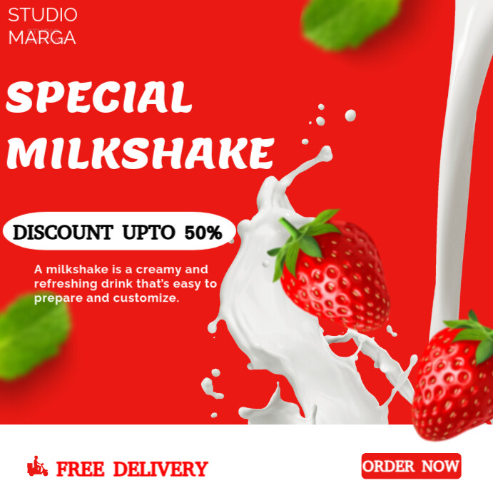 Copy of Red Milkshake Instagram Post | PosterMyWall