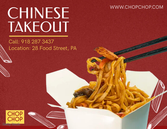 Copy of Red Minimal Chinese Food Discount Flyer (us L | PosterMyWall