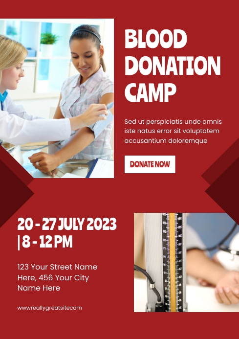 Red Minimalist Blood Donation Camp Template | PosterMyWall