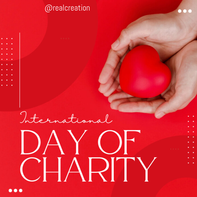 Copy of Red Minimalist International Day Of Charity Instagram Post | PosterMyWall