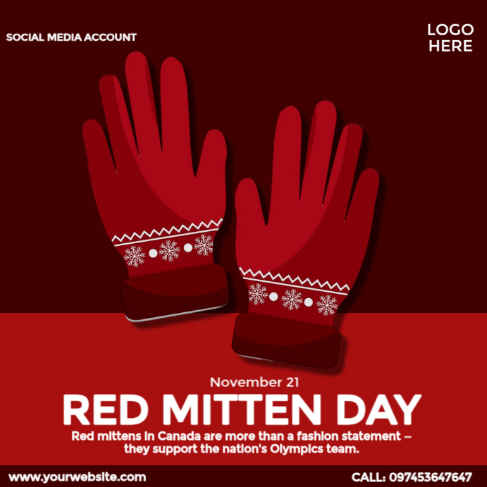Plantilla de Red Mitten Day | PosterMyWall