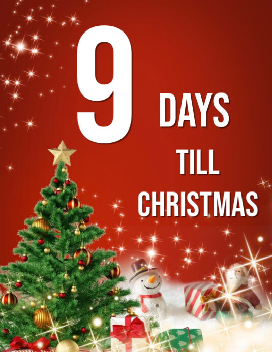 Copy of Red Modern & Minimal 9 Days Till Christmas Flyer (us Letter ...