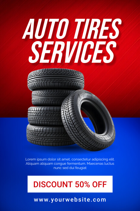 Copy of Red Modern & Minimal Auto Tires Services Post | PosterMyWall