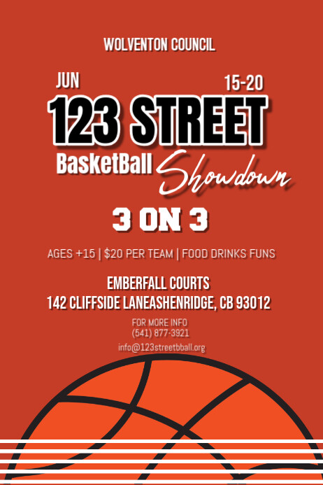 Red Modern & Minimal Basketball Tournament Poster Template | PosterMyWall