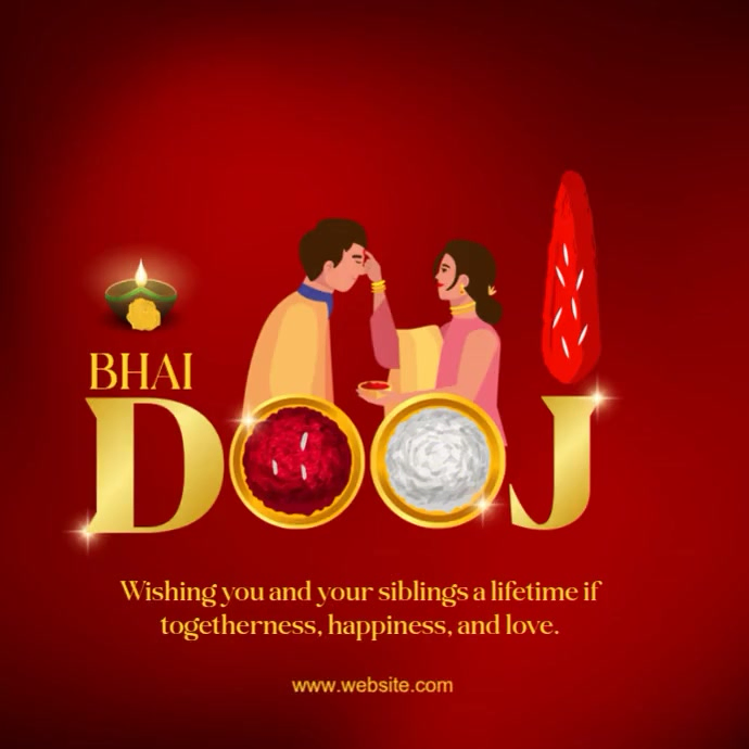 Plantilla de Red Modern & Minimal Bhai Dooj Instagram Post | PosterMyWall
