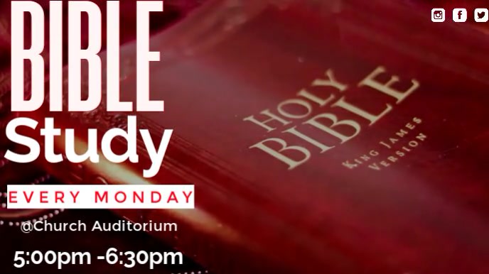 Red Modern & Minimal Bible Study Video Digital Display (16:9) Template ...