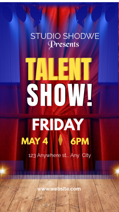 Copy of Red Modern & Minimal Blue and white talent show white Instagram ...