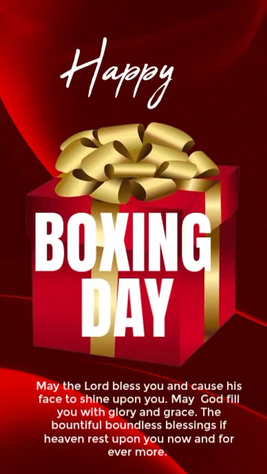 Red Modern & Minimal Boxing Day Blessings Greeting Card Instagram Story ...