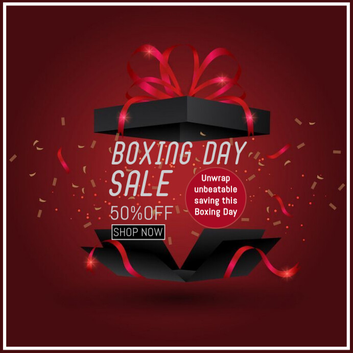 Red Modern & Minimal Boxing Day Instagram Post Template | PosterMyWall