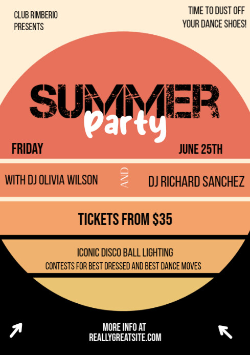 Copy of Red Modern & Minimal Burnt Orange Retro Summer Party Flyer A4 ...