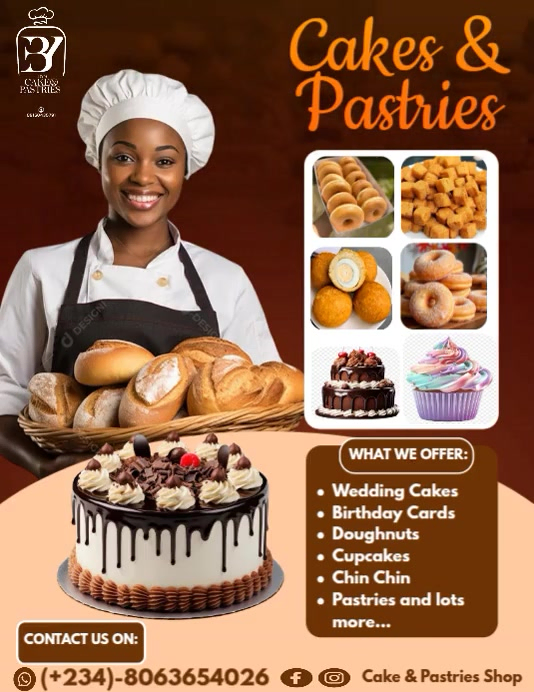 Plantilla de Red Modern & Minimal Cake And Pastry Flyer Flyer (us ...