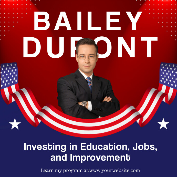 Red Modern & Minimal Campaign Poster Instagra Template | PosterMyWall