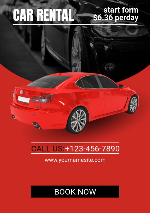 Copy of Red Modern & Minimal Car Rental Poster A2 | PosterMyWall