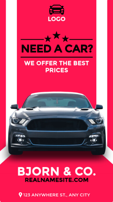 Red Modern & Minimal Car Showroom Promotion Instagram Story Template ...