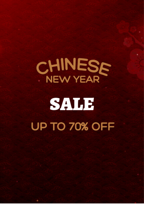 Red Modern & Minimal Chinese New Year Sale (poster) A2 Template ...