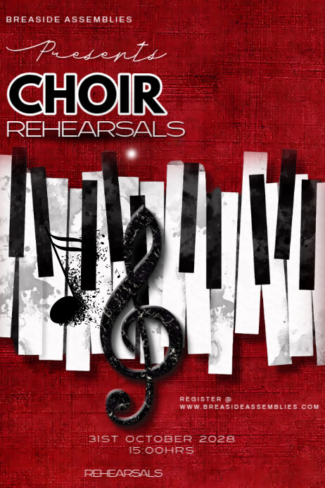 Copy of Red Modern & Minimal Choir Rehearsals Poster | PosterMyWall
