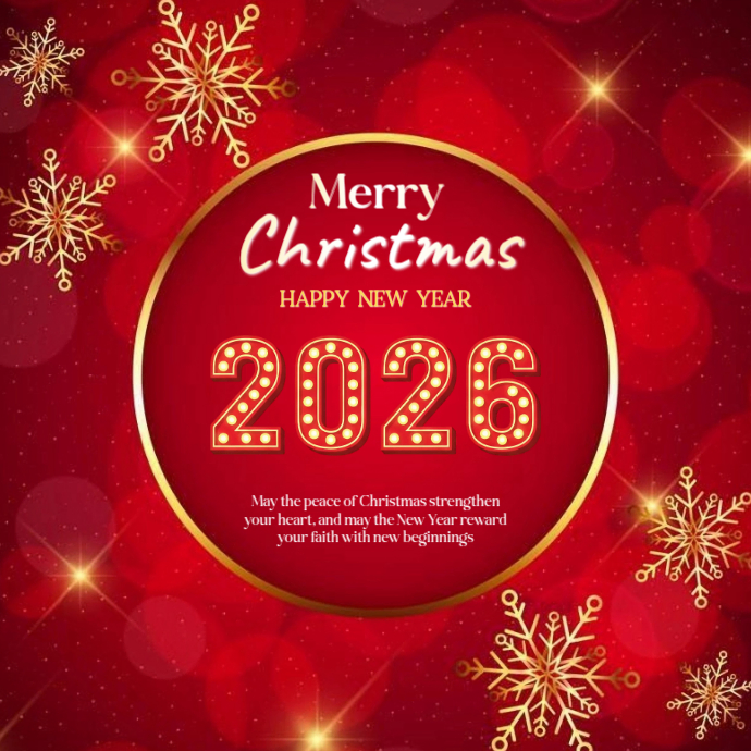 Red Modern & Minimal Christmas And New Year Card Logo Template ...