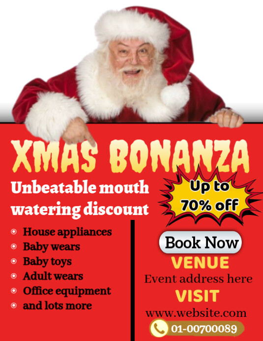 Red Modern & Minimal Christmas Bonanza Event Ads Flyer (us Letter ...