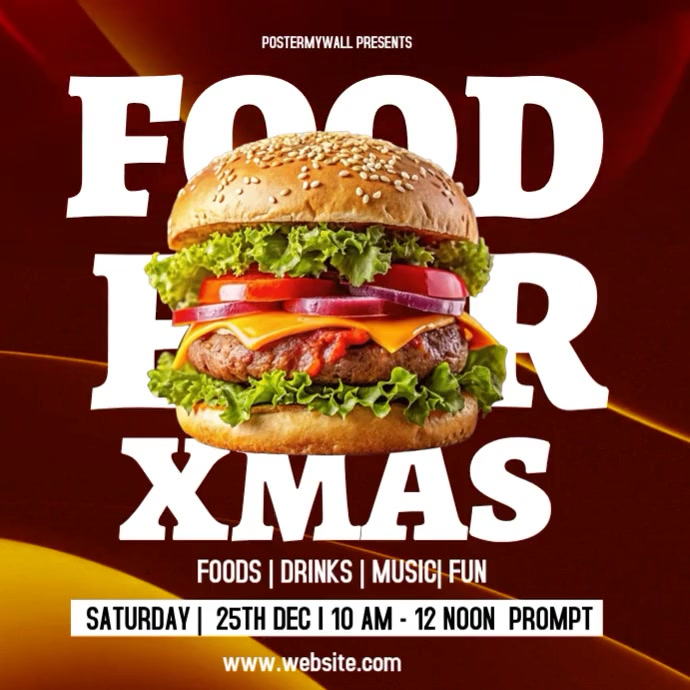 Red Modern & Minimal Christmas Food Festival Flyer Instagram Post ...