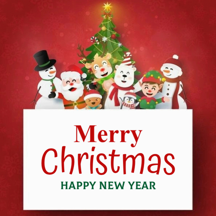 Red Modern & Minimal Christmas Greeting Cards Logo Template | PosterMyWall