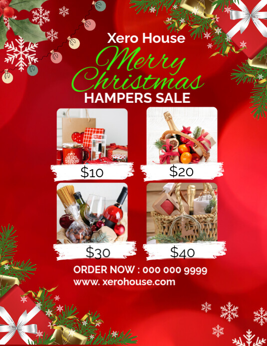 Copy of Red Modern & Minimal Christmas Hamper Sale Flyer Flyer (us ...