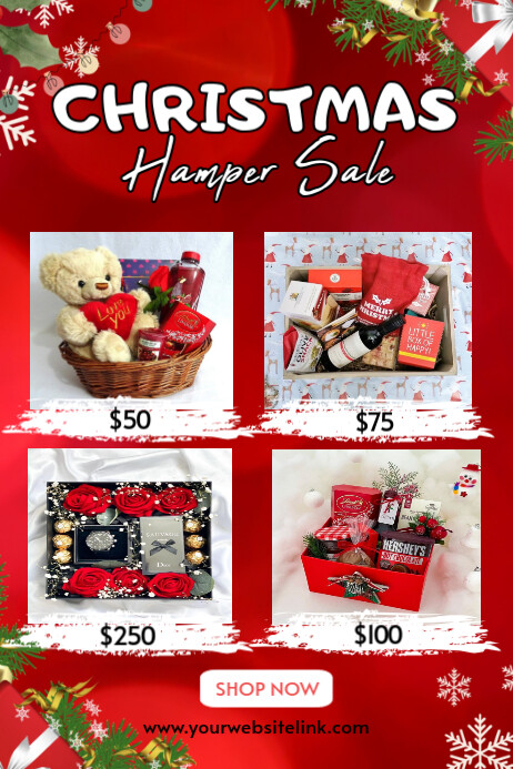 Copy of Red Modern & Minimal Christmas Hamper Sale Poster | PosterMyWall