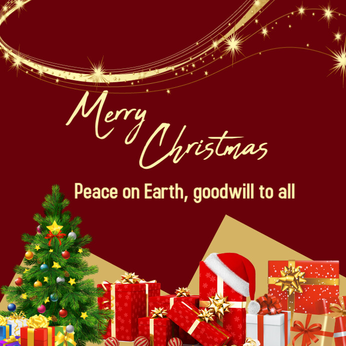 Red Modern & Minimal Christmas Instagram Post Template | PosterMyWall