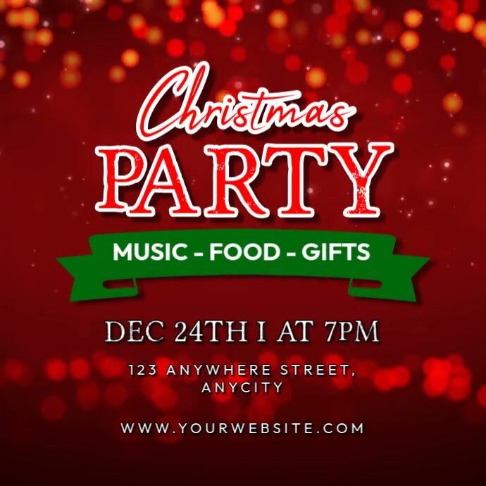 Red Modern & Minimal Christmas Party Pos Instagram Template | PosterMyWall