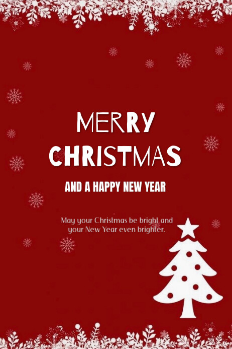Red Modern & Minimal Christmas Poster Template | PosterMyWall