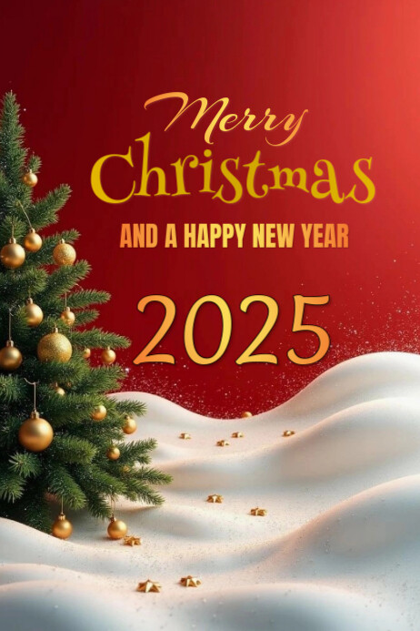 Red Modern & Minimal Christmas Poster Poster Template | PosterMyWall