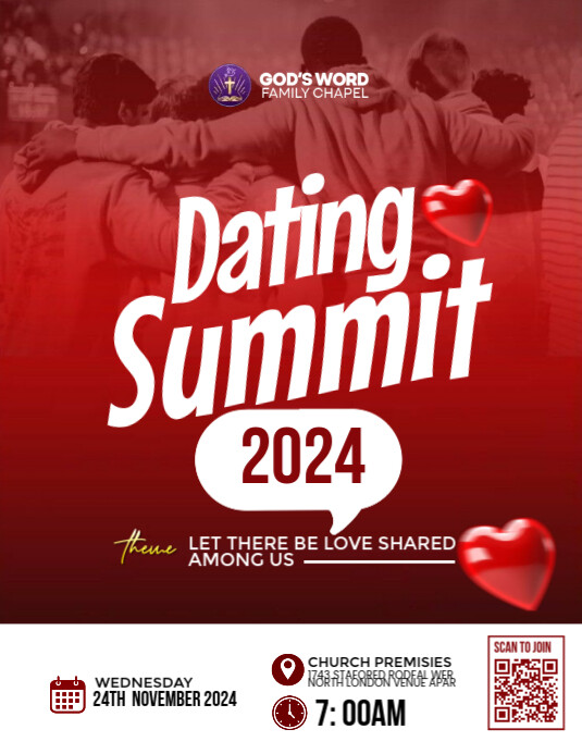 Red Modern & Minimal Church Dating Summit Flyer (us Letter) | PosterMyWall
