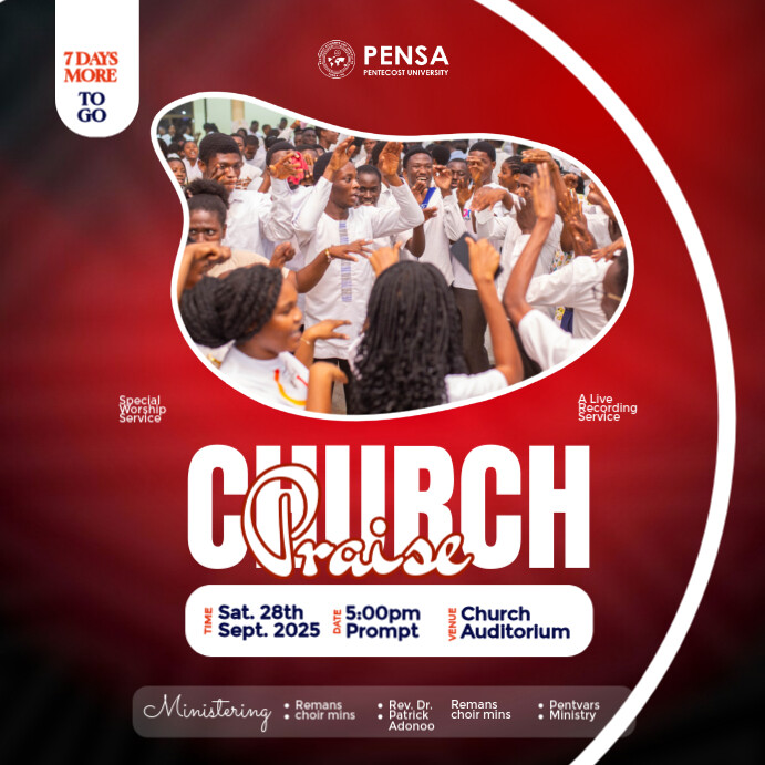 Red Modern & Minimal Church Flyer Instagram Post | PosterMyWall