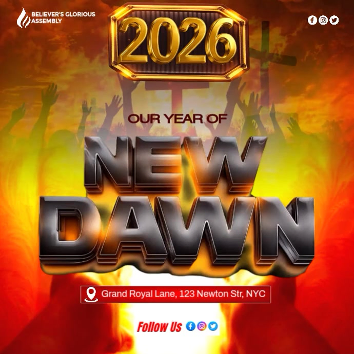 Red Modern & Minimal Church New Year 2026 Prophetic Decree Instagram ...