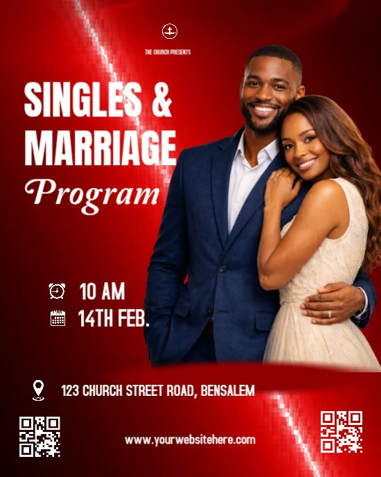 Plantilla de Red Modern & Minimal Church Singles & Marriage Program ...