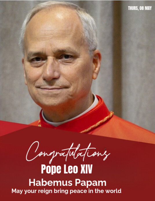 Red Modern & Minimal Congratulations Pope Flyer (us Letter) Template ...