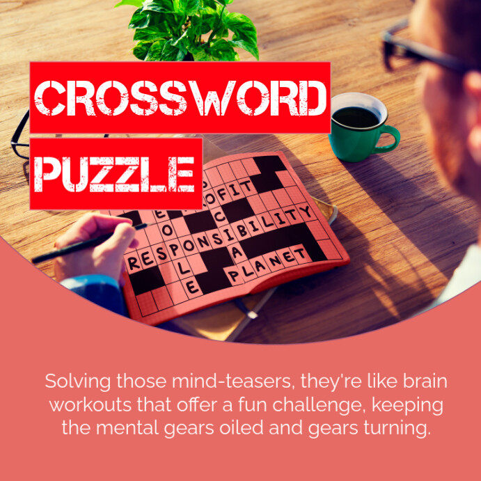 Copy of Red Modern & Minimal Crossword Puzzle Day Instagram Post ...