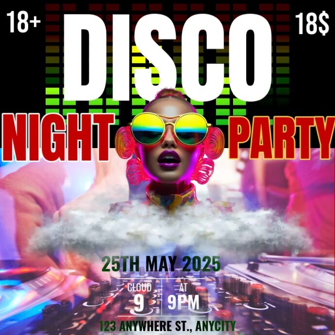 Modèle Red Modern & Minimal Disco Party Instagram Post | PosterMyWall