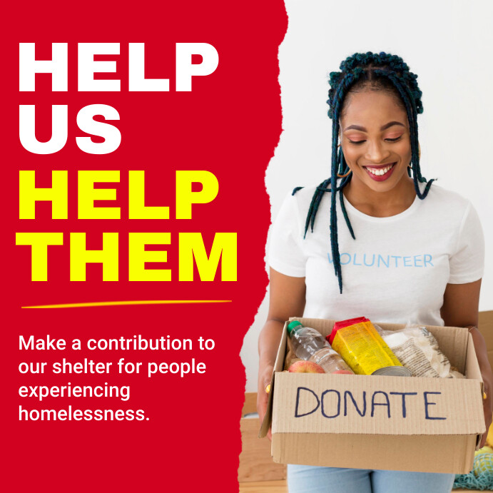 Red Modern & Minimal Donation Charity Instagr Template | PosterMyWall