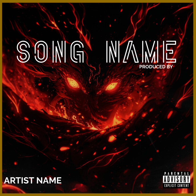 Red Modern & Minimal Dragon Album Cover Template | PosterMyWall