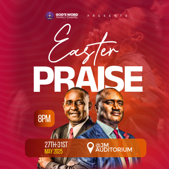 Copy of Red Modern & Minimal Easter Praise Church Flyer Instagram Post ...