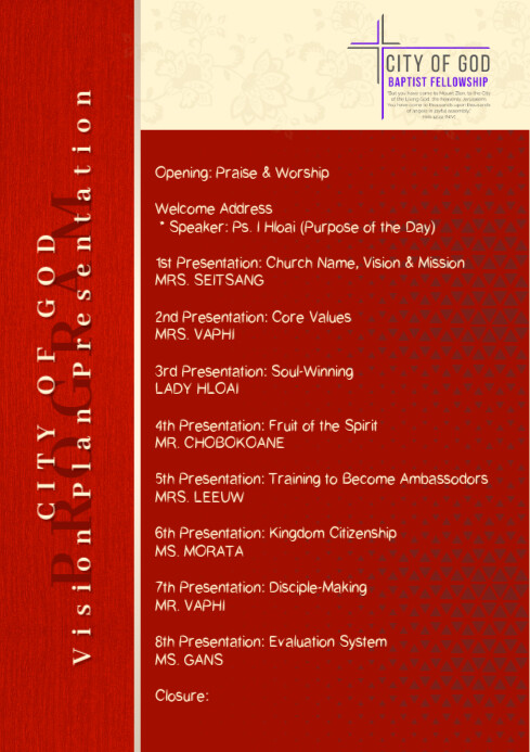 Copy of Red Modern & Minimal Event Program Template A4 | PosterMyWall