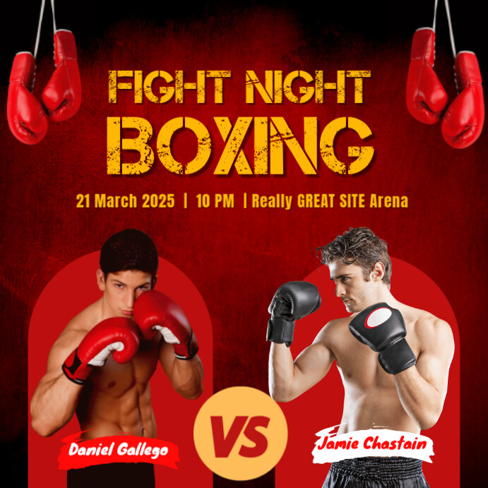 Copy of Red Modern & Minimal Fight Night Boxing Pos Instagram ...