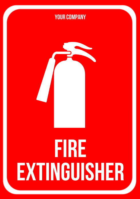 Red Modern & Minimal Fire Extinguisher A4 Template | PosterMyWall