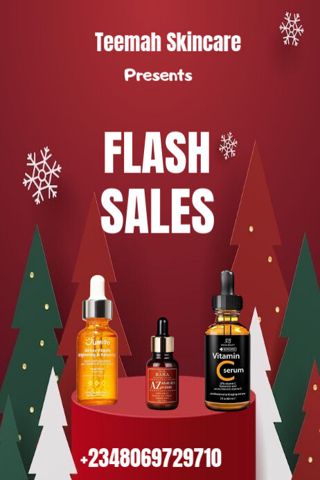Red Modern & Minimal Flash Sales Poster Template | PosterMyWall